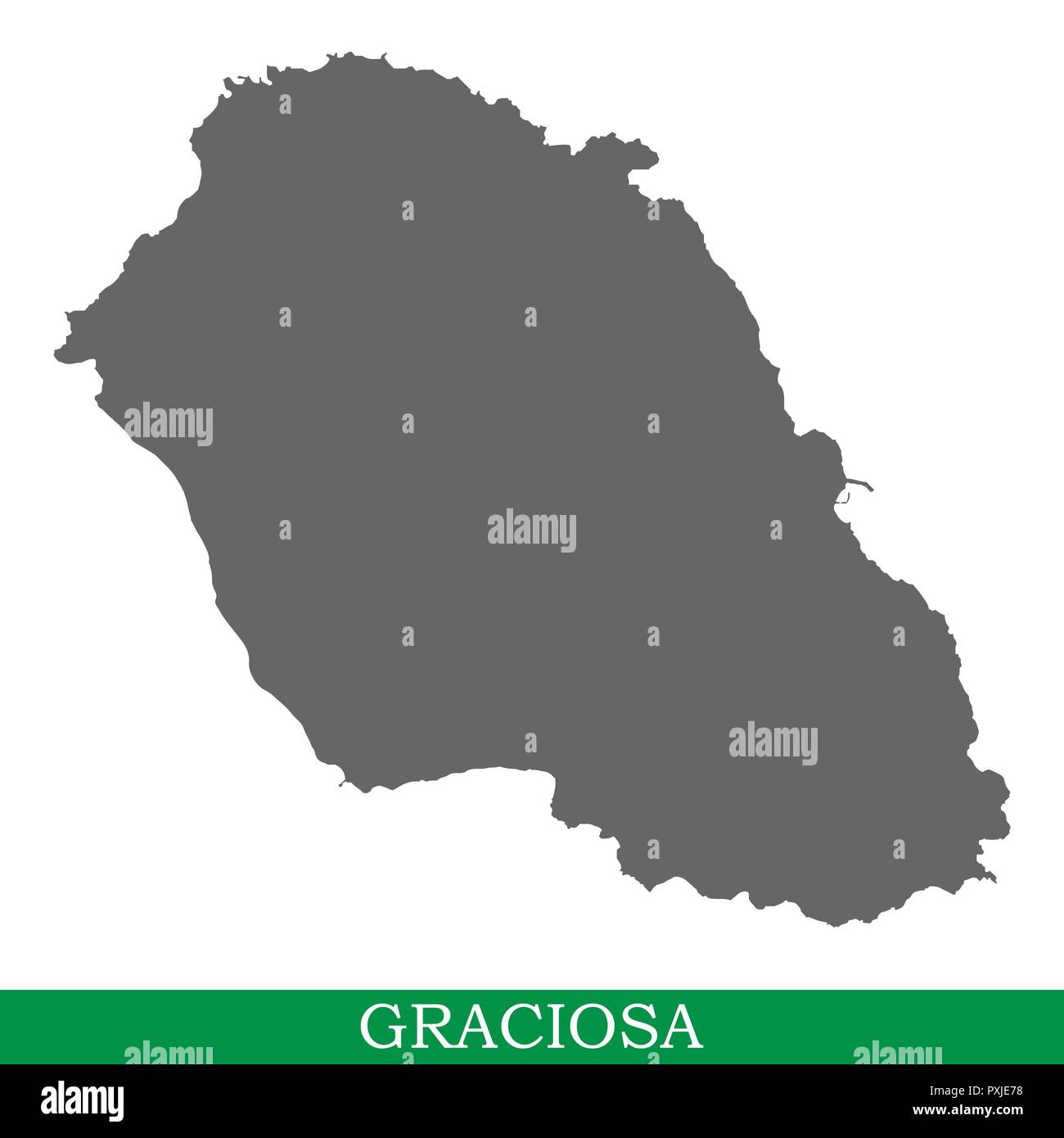 High quality map of Graciosa is a island in Portugal Stock Vector Image ...