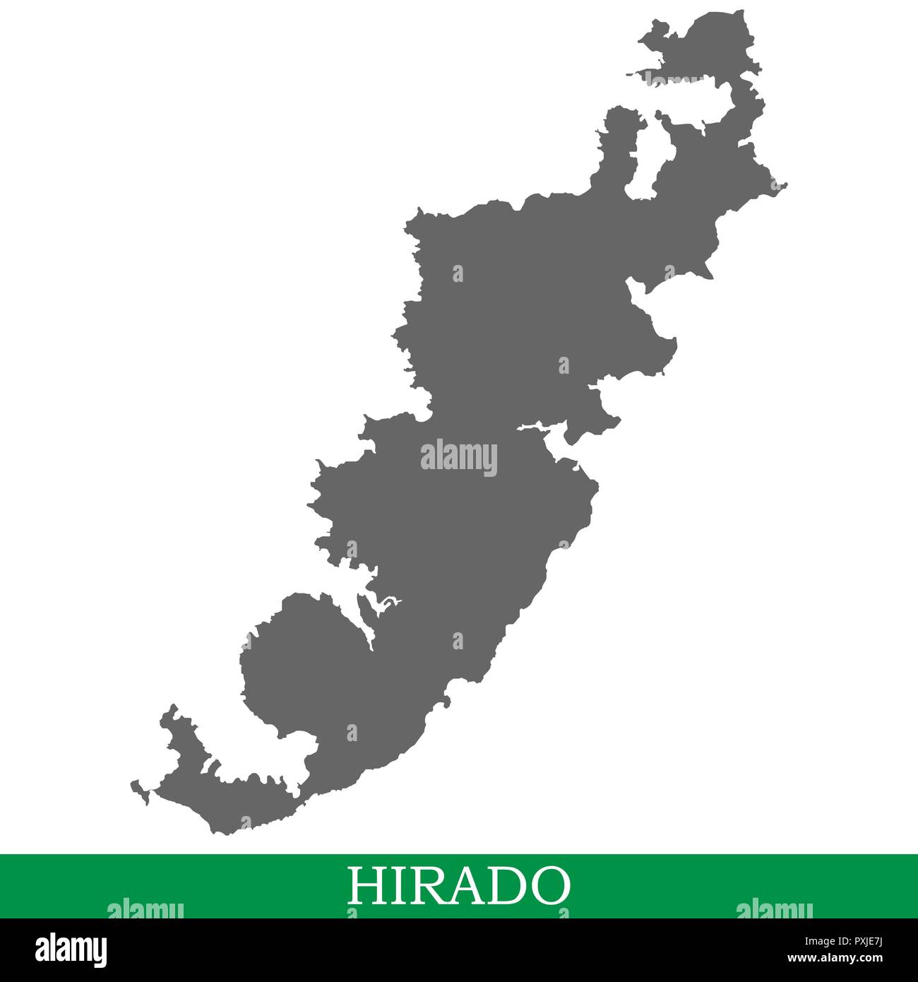 High quality map of Hirado is the island of Japan Stock Vector Image ...