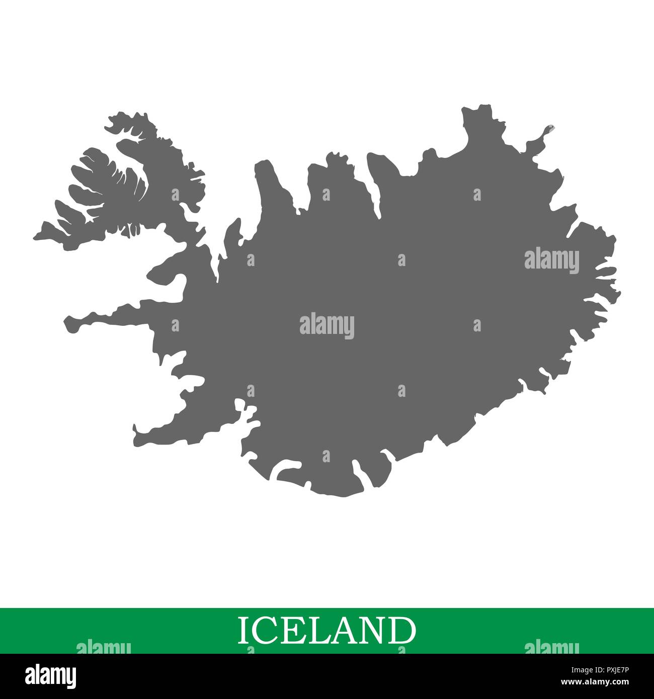 High quality map of Iceland is the main island of Iceland Stock Vector ...