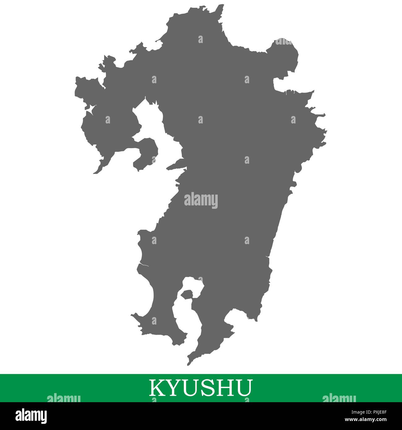 High quality map of Kyushu is the island of Japan Stock Vector Image ...