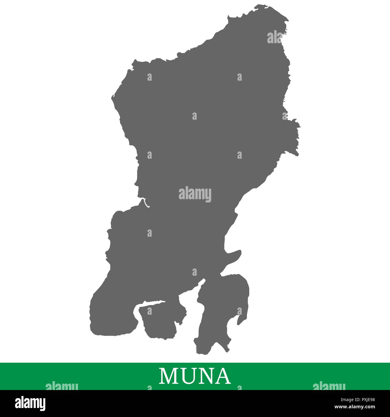 High quality map of Muna is the island of Indonesia Stock Vector Image ...