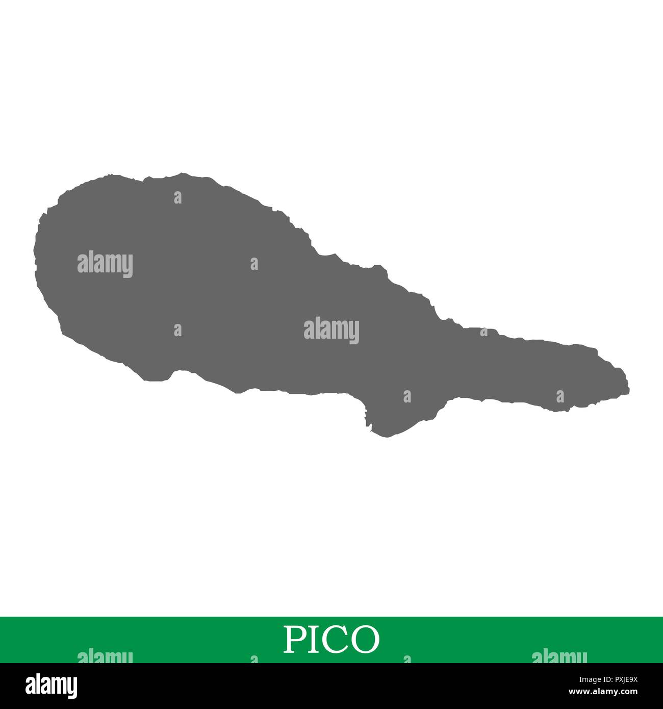 High quality map of Pico is a island in Portugal Stock Vector Image ...
