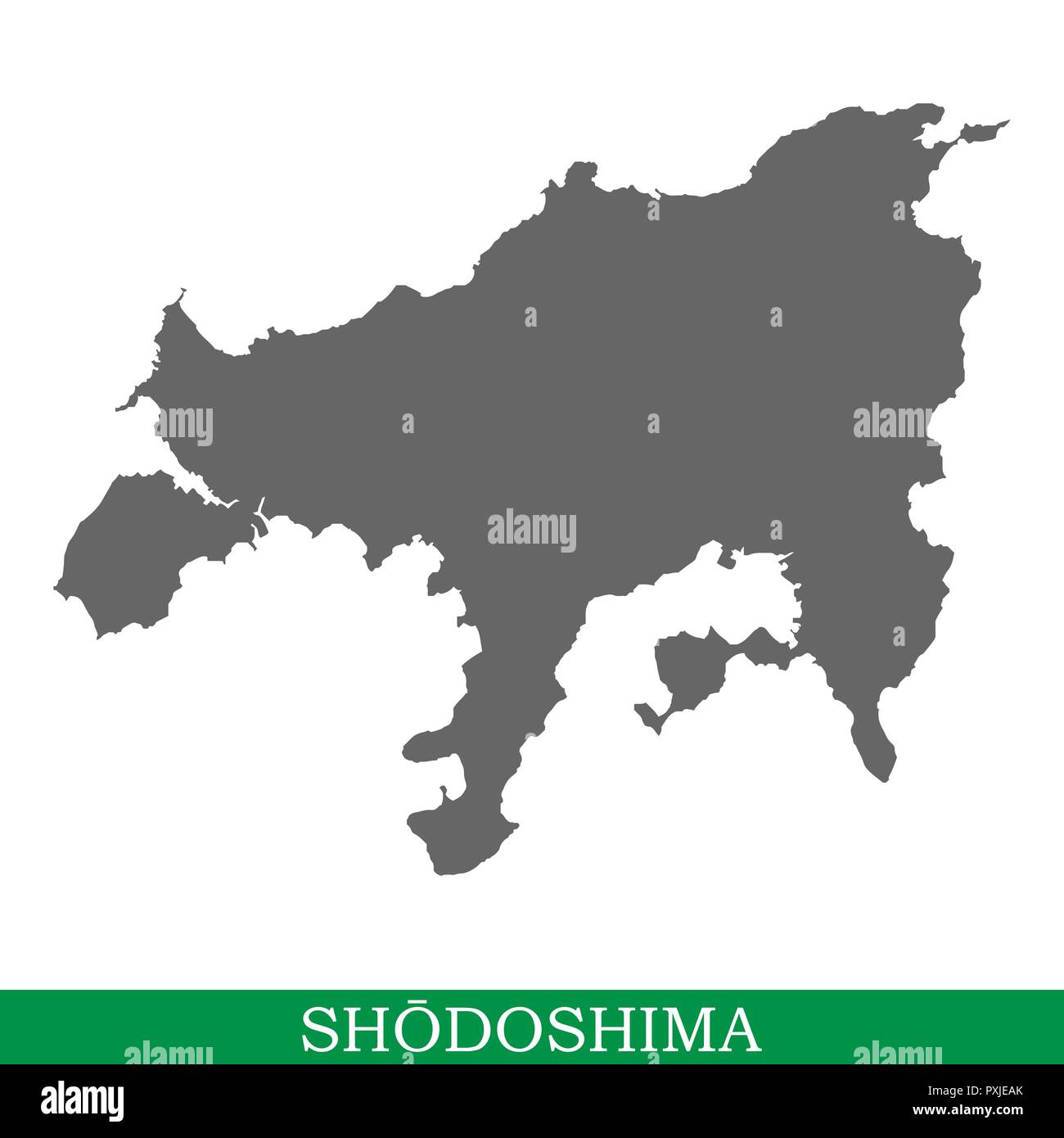 High quality map of Shodoshima is the island of Japan Stock Vector ...