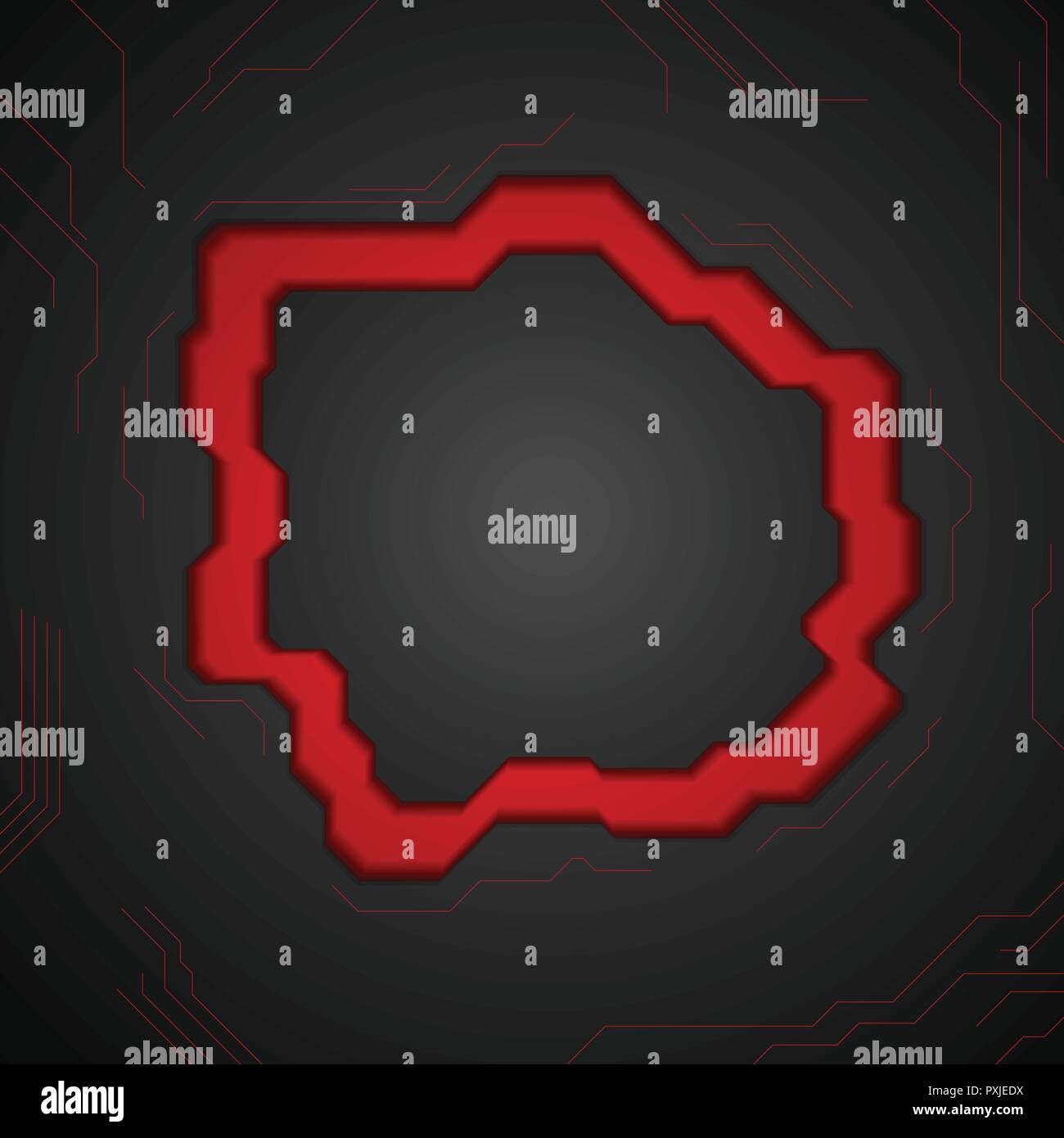 Black abstract tech background with red lines. Vector futuristic design ...