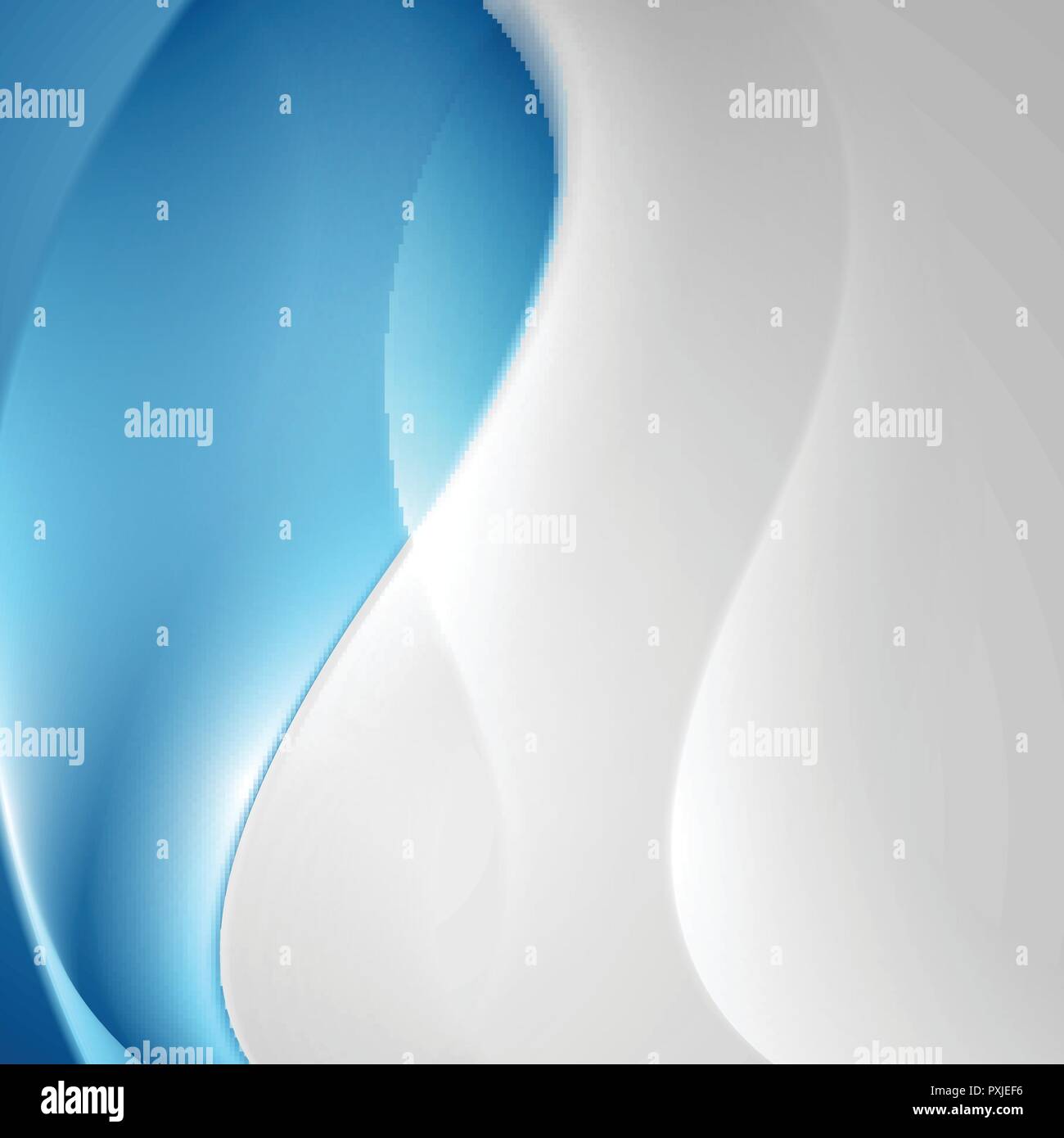 Contrast blue and grey wavy abstract background. Vector design Stock ...