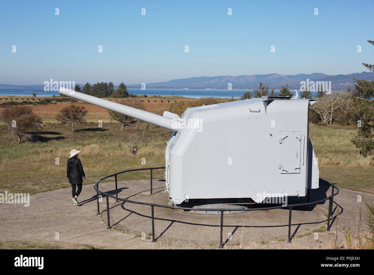 An artillery gun at Fort Stevens in Hammond, Oregon, USA Stock Photo ...