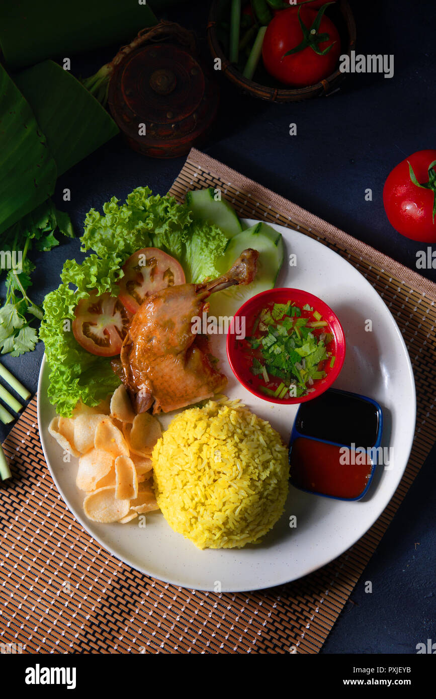 traditional malay chicken rice Stock Photo - Alamy