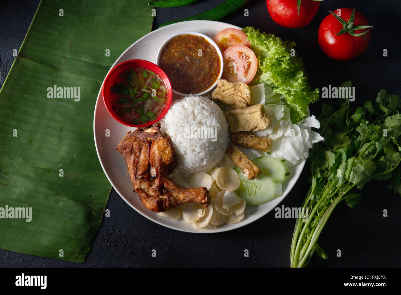 nasi lemak kukus top view, malaysian local food Stock Photo - Alamy