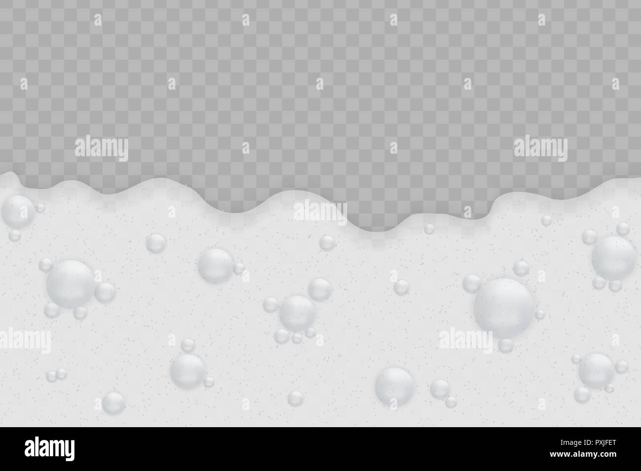 Foam background with bubbles on transparent background.Soap texture ...