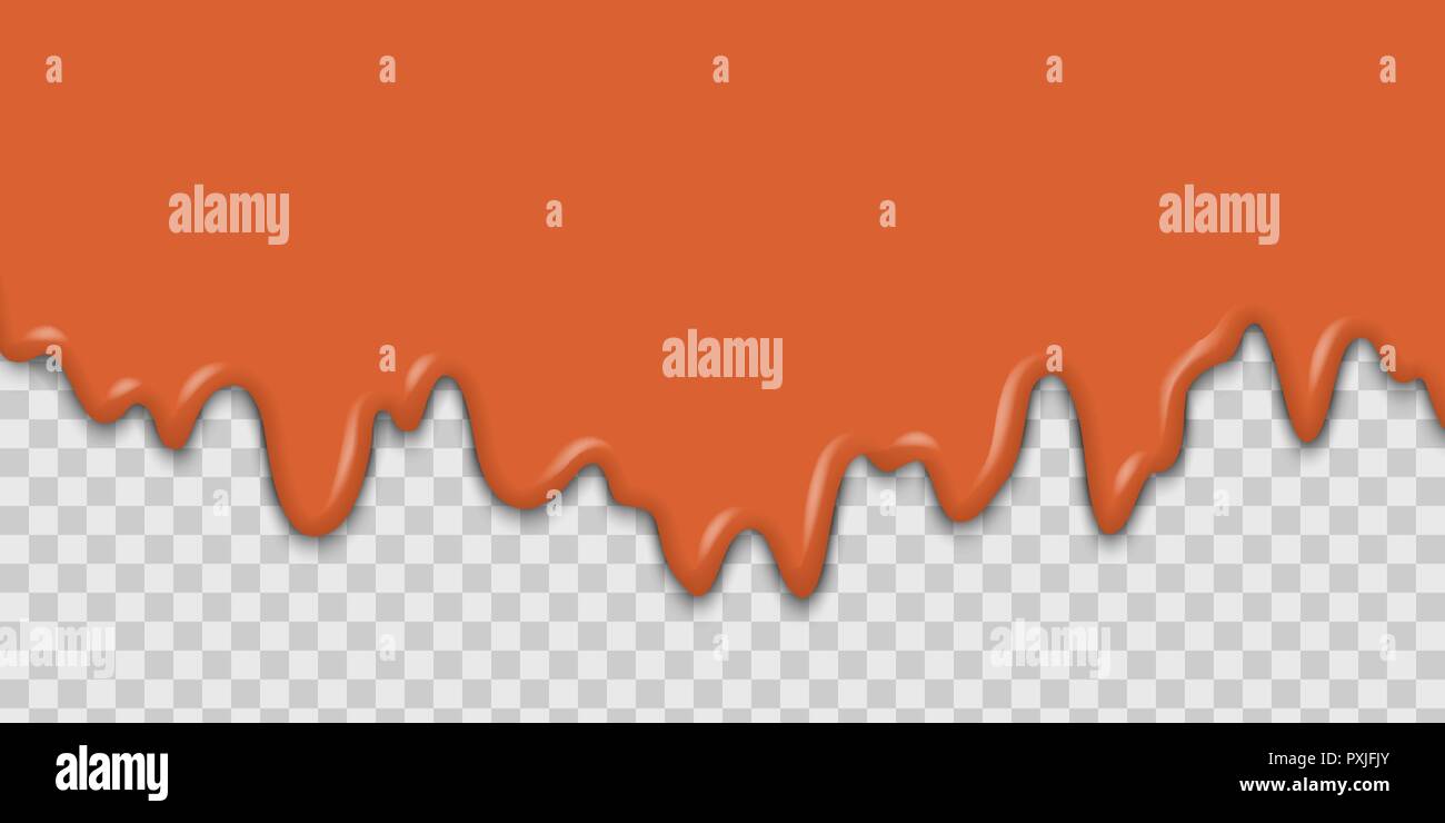 Melted sweet caramel dripping on transparent background Stock Vector ...