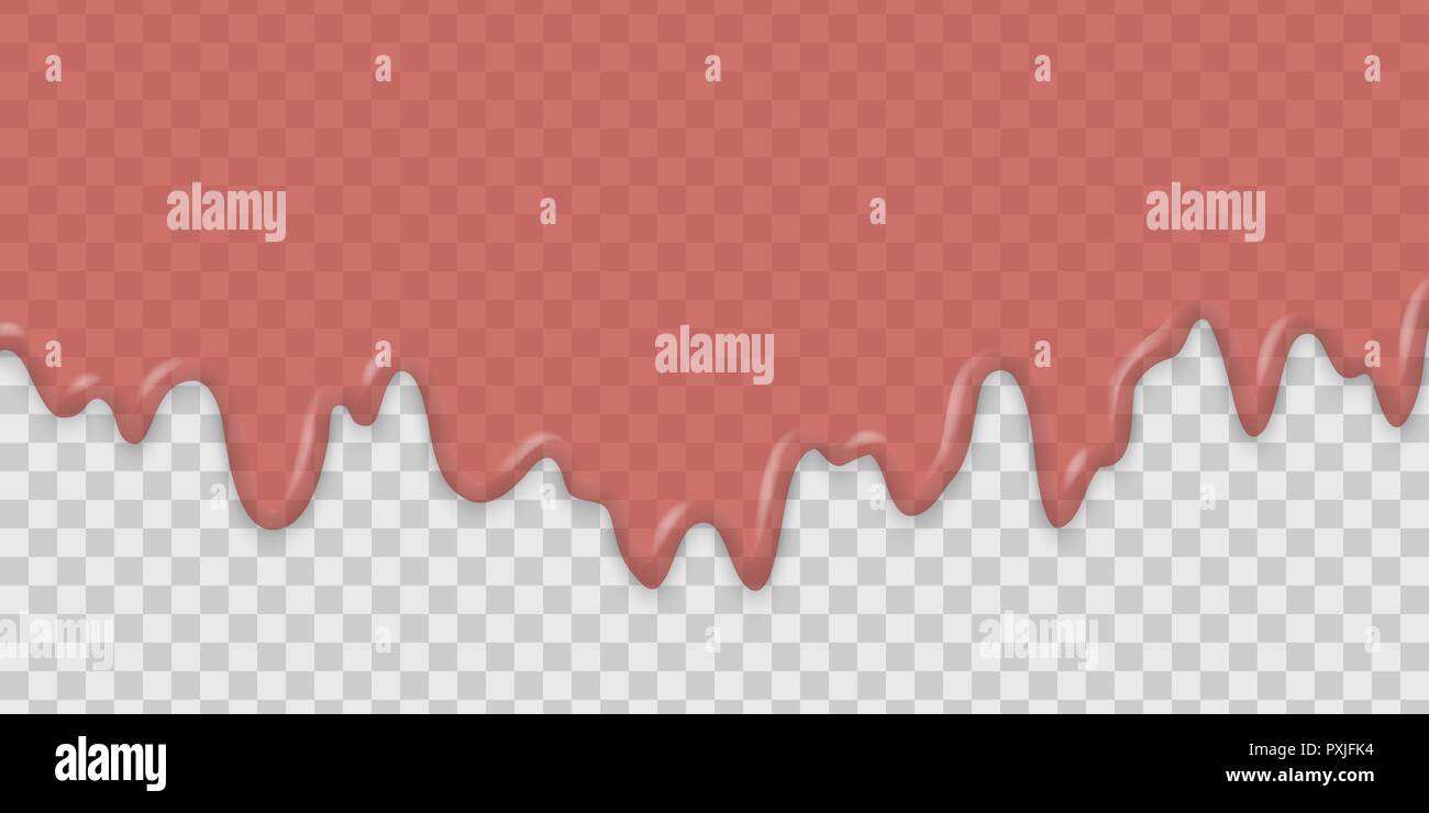 dripping strawberry or raspberry red jam on transparent background ...