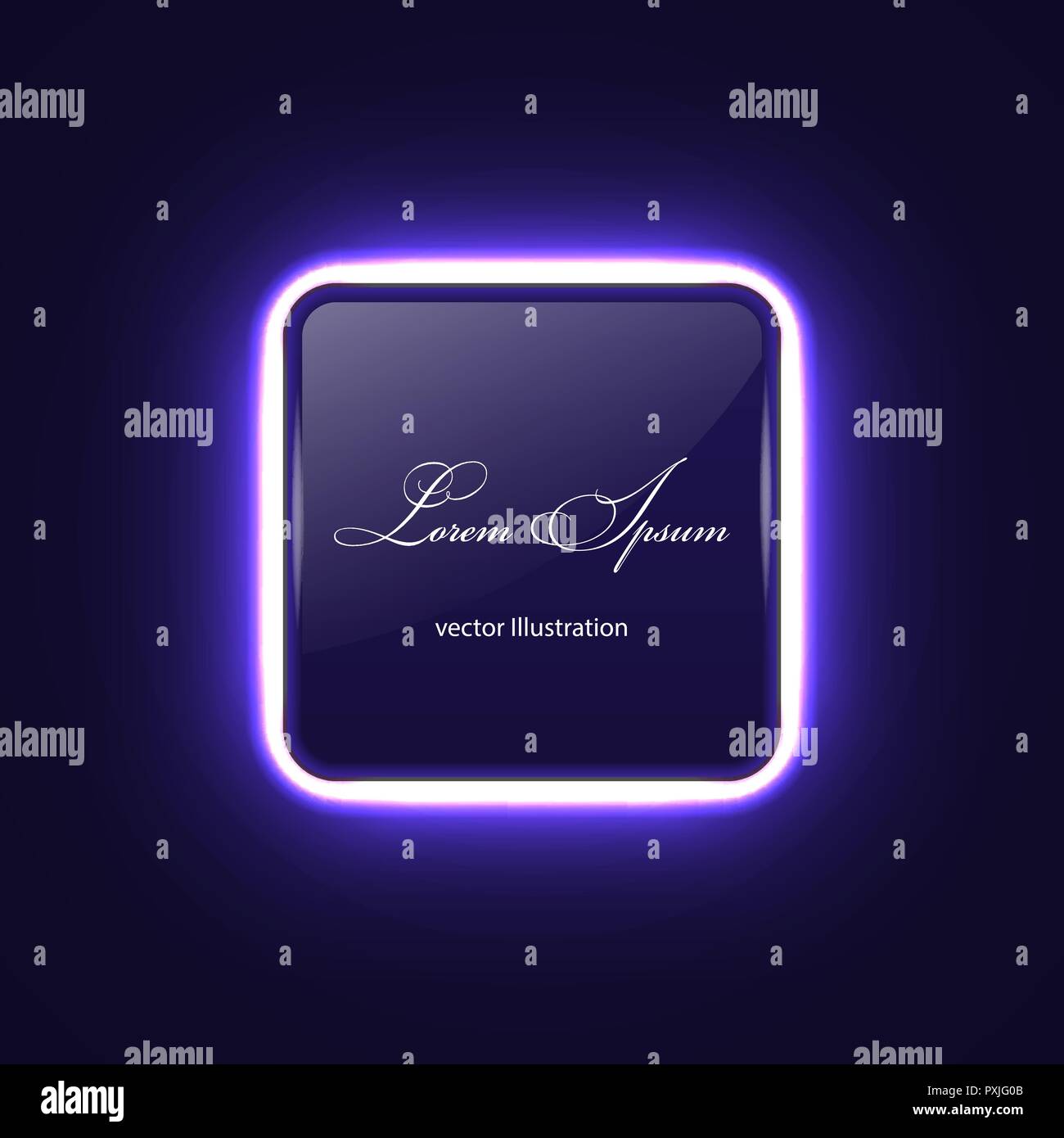 neon square banner with glow light effect Stock Vector Image & Art - Alamy