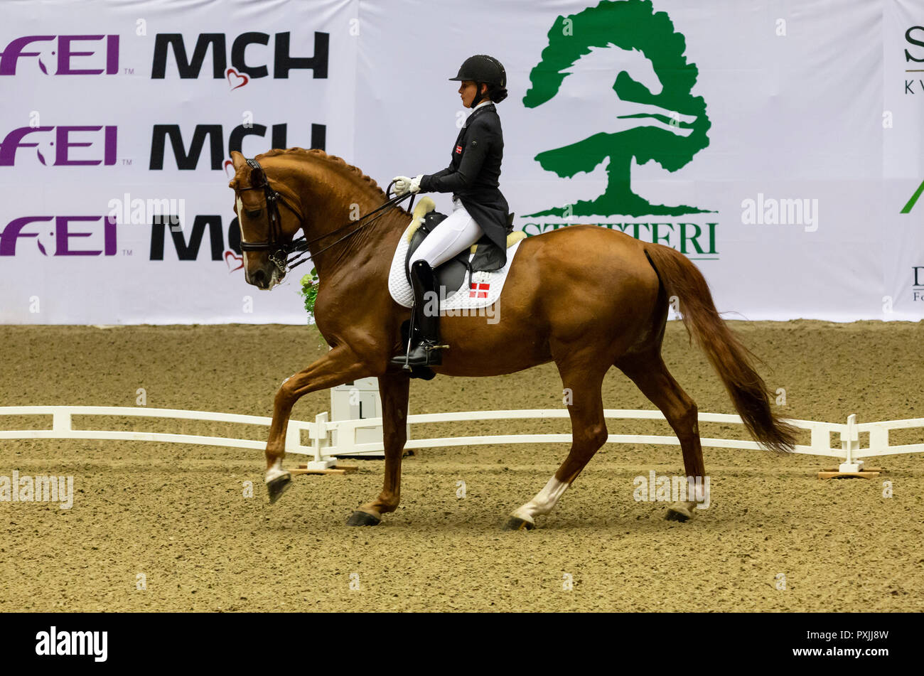 Herning, Denmark. 21st October, 2018. Victoria Vallentin of Denmark ...