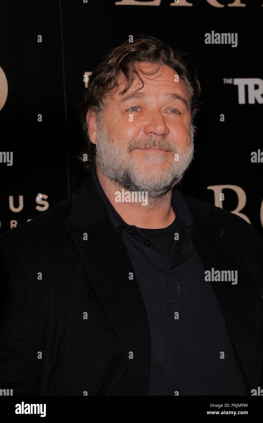 New York, USA. 22nd October, 2018. Actor Russell Crowe attends the New ...