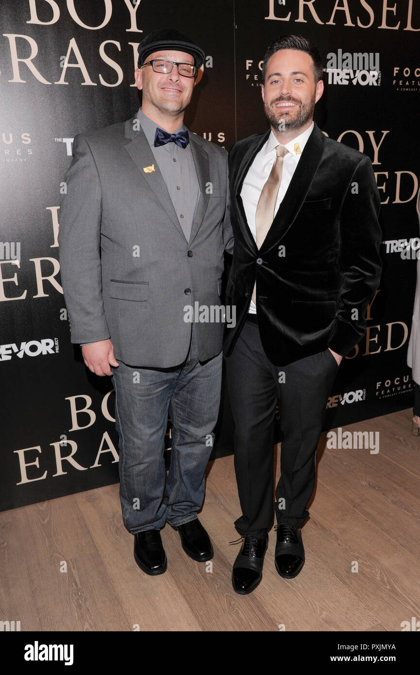 New York, USA. 22nd October, 2018. Author Garrard Conley (R) attends ...