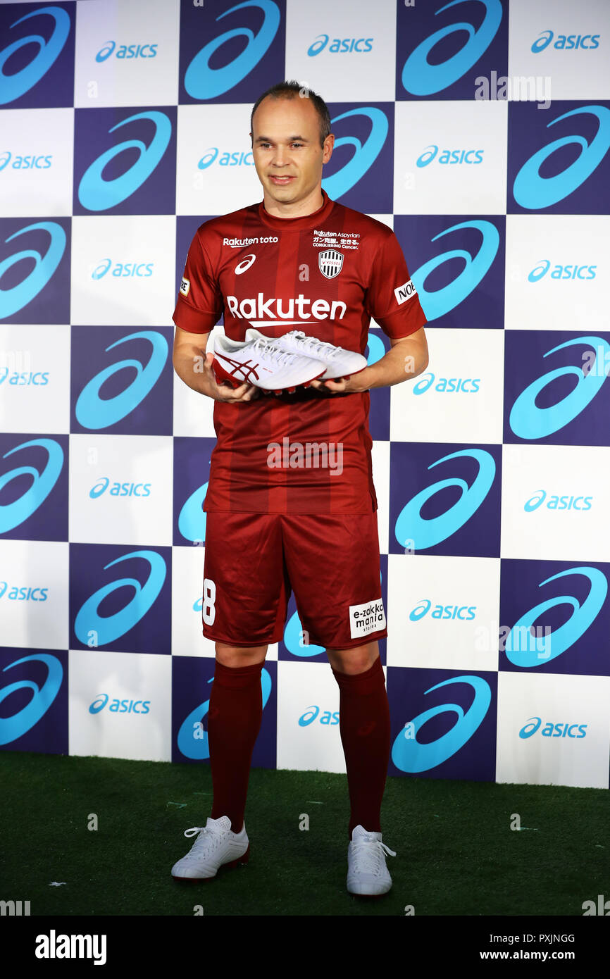 Spanish Vissel Kobe's football player Andres Iniesta attends a press ...