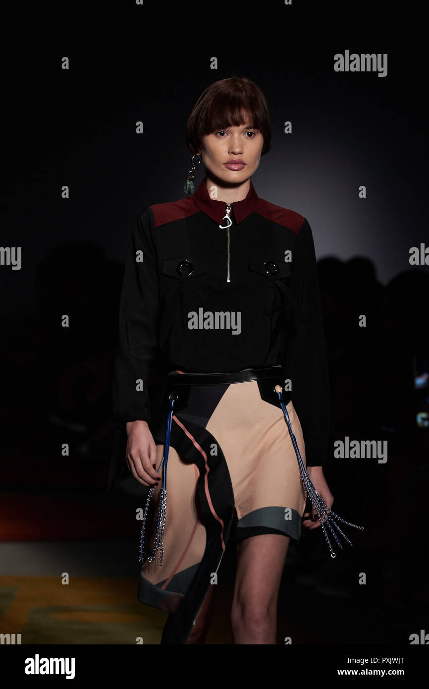 Sao Paulo, Brazil. 22nd Oct 2018. SPFW N46 - Modem brand parade during SPFW N46 held in the Arca ...