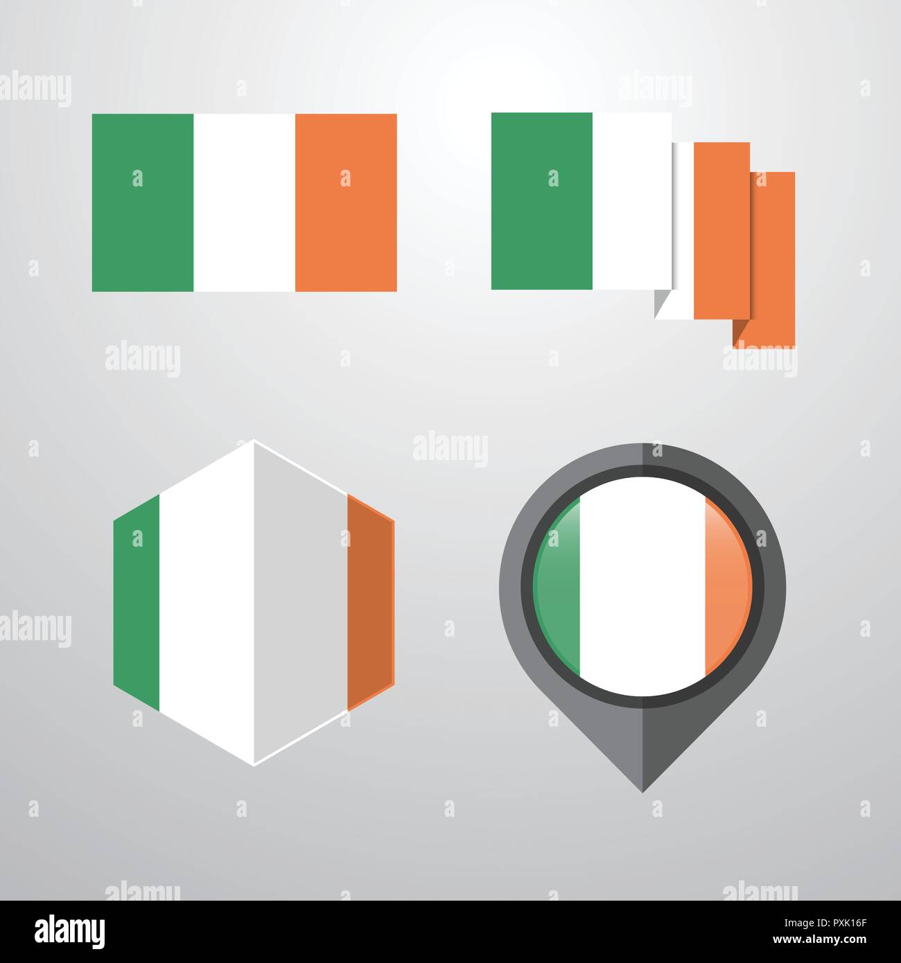 Ireland flag design set vector Stock Vector Image & Art - Alamy