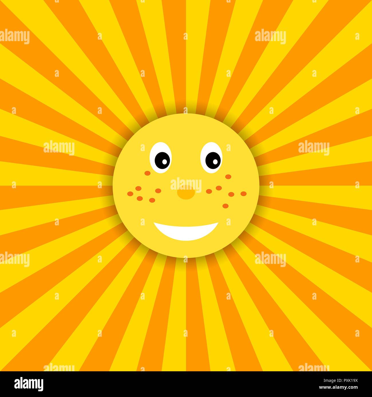 Funny sun icon illustration for kids. Vector Stock Vector Image & Art ...