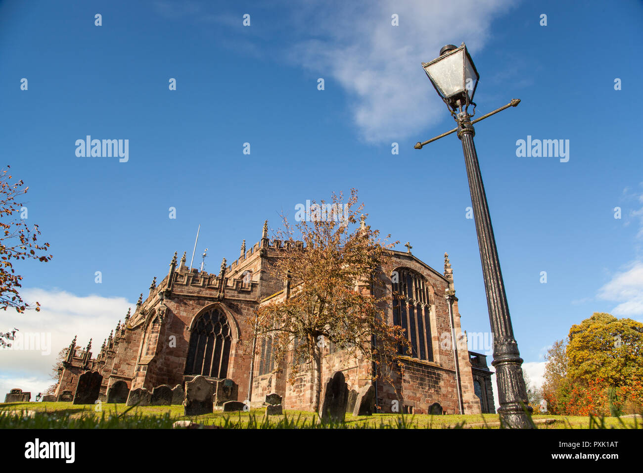St Oswald's Parish church in the South Cheshire Market town of Malpas ...