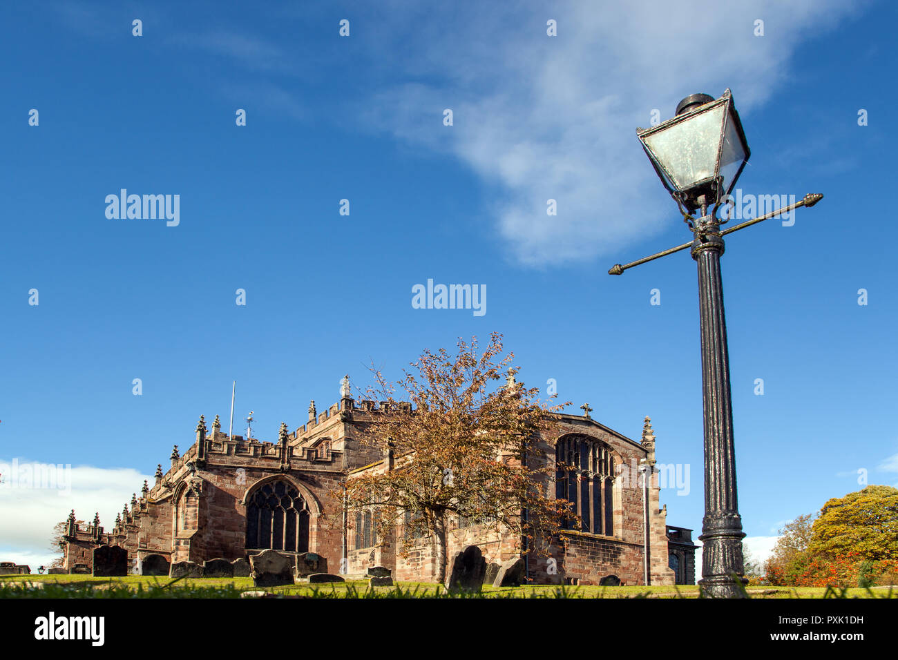 St Oswald's Parish church in the South Cheshire Market town of Malpas ...