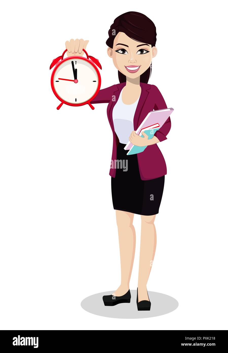 Asian business woman in office clothes. Beautiful lady, cartoon ...