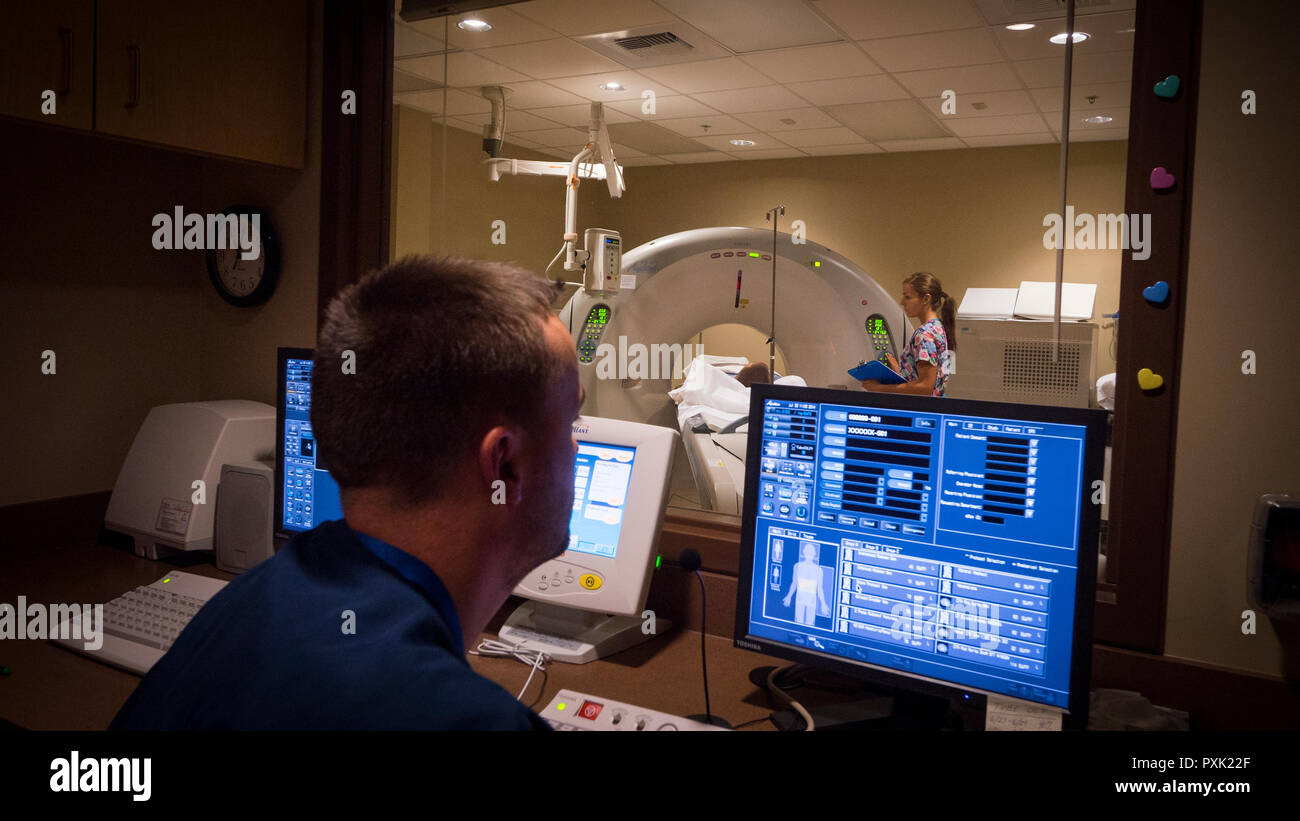 Magnetic Resonance Imaging - MRI - center at a public hospital. Note ...