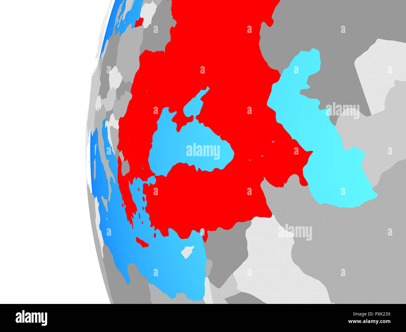 BSEC countries on blue political globe. 3D illustration Stock Photo - Alamy