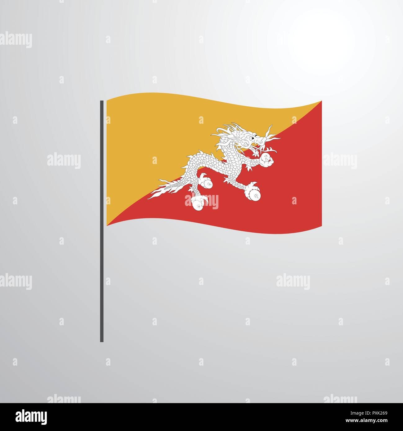 Bhutan waving Flag Stock Vector Image & Art - Alamy