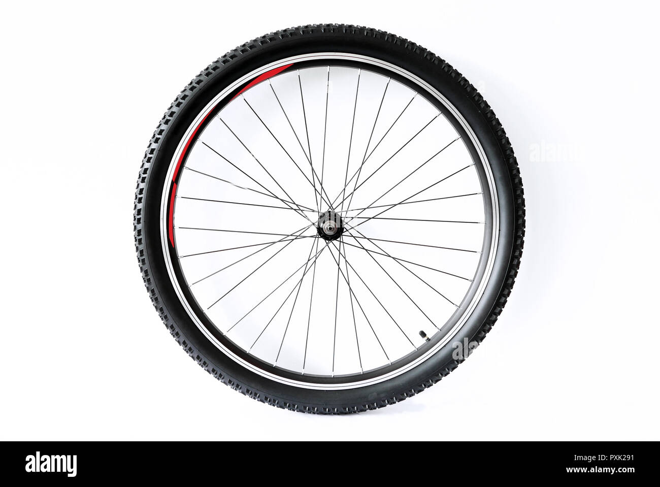 Mountain bicycle wheel isolated on white background Stock Photo - Alamy