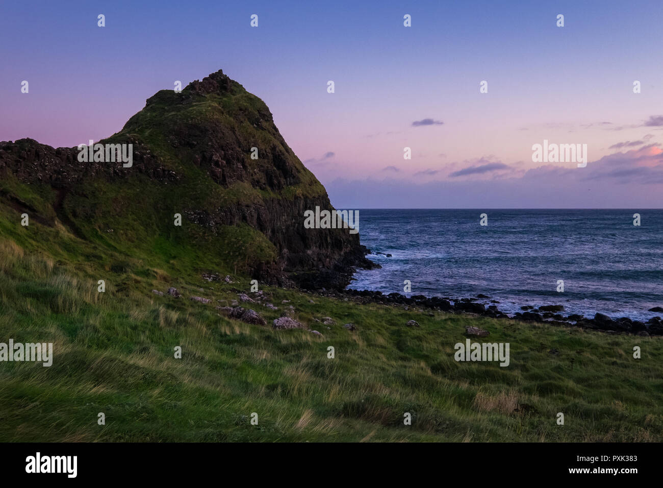 Landscape around Giant's Causeway, A UNESCO world heritage site.It is ...