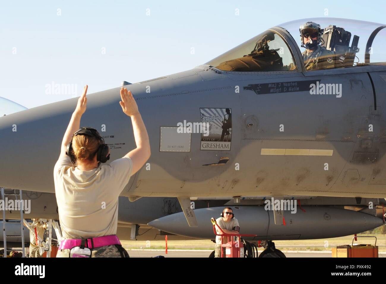 Oregon Air National Guard Senior Airman Aimee Lonidier, a crew chief ...