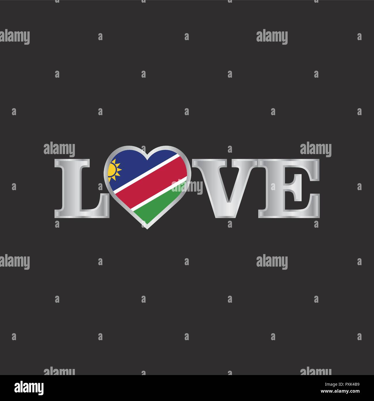 Love typography with Namibia flag design vector Stock Vector Image ...
