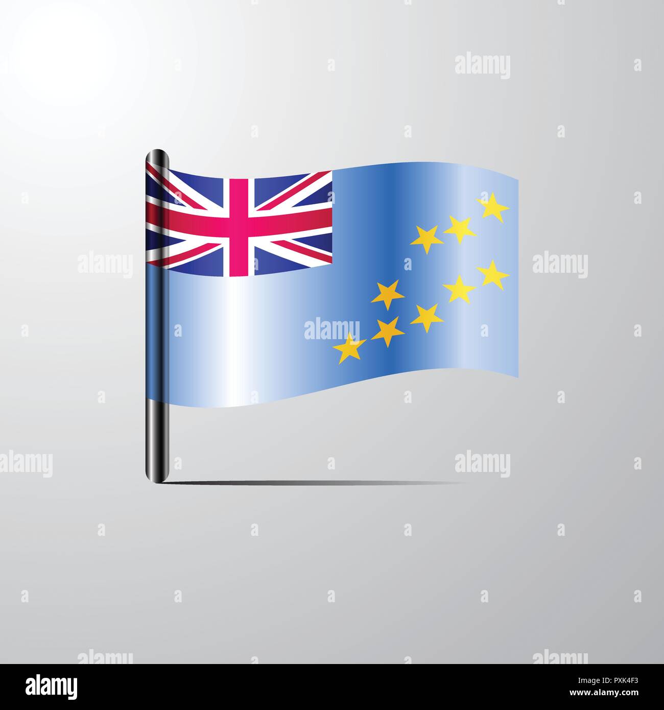 Tuvalu waving Shiny Flag design vector Stock Vector Image & Art - Alamy