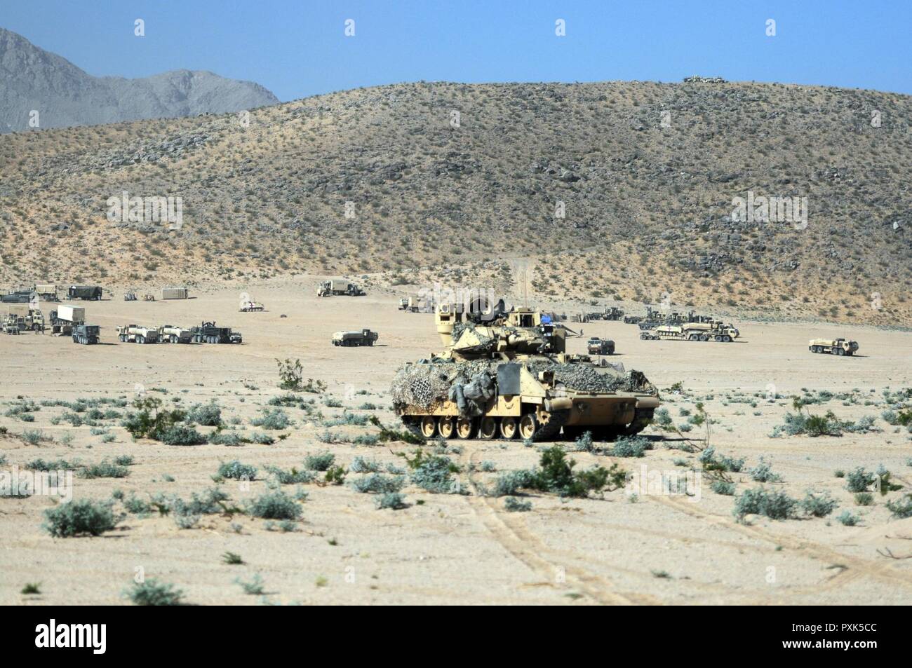 A Bradley Fighting Vehicle with the 155th Armored Brigade Combat Team ...