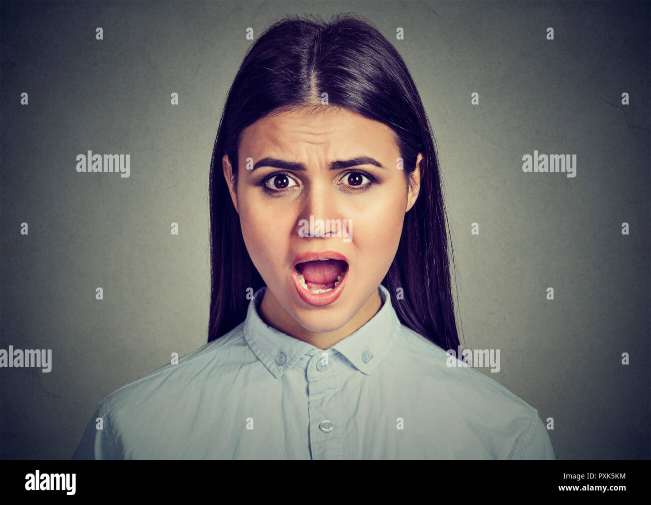 Angry brunette woman hi-res stock photography and images - Alamy