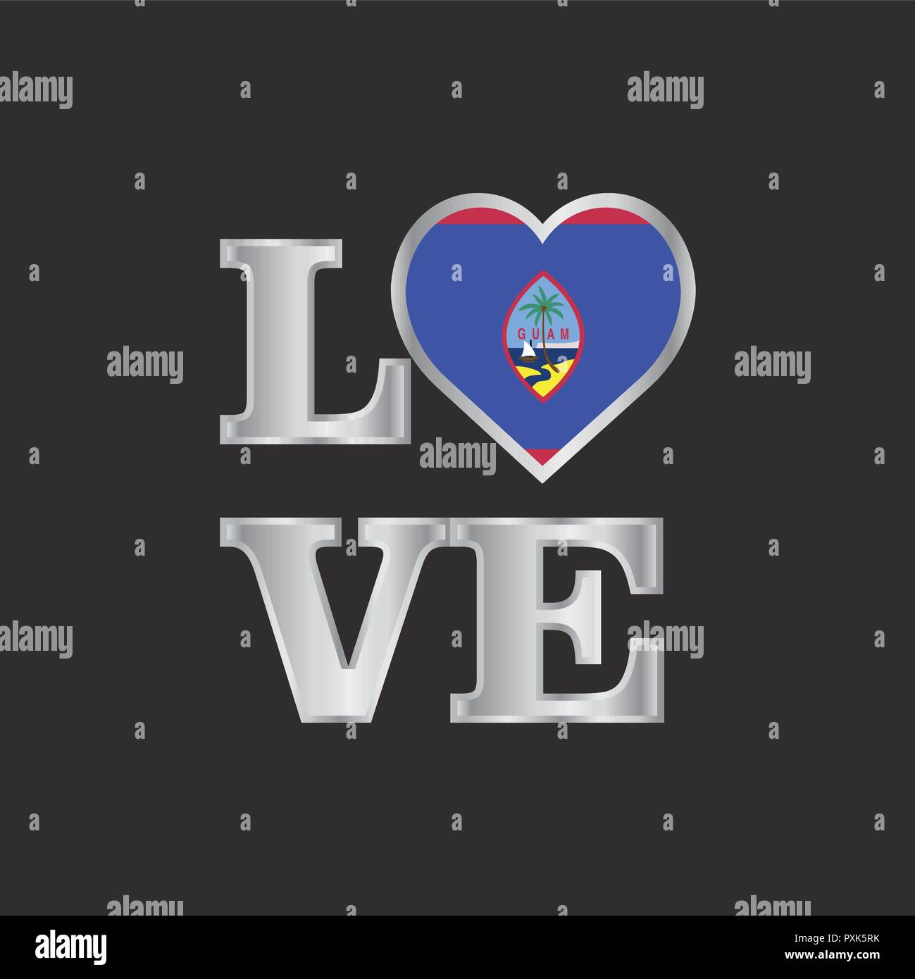 Love typography Guam flag design vector beautiful lettering Stock ...
