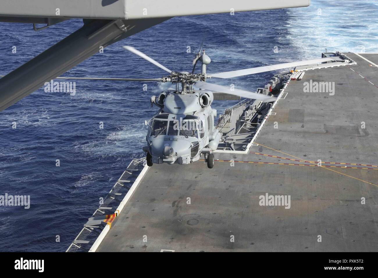 ATLANTIC OCEAN (June 3, 2017) An MH-60S Seahawk from the “Griffins” of ...