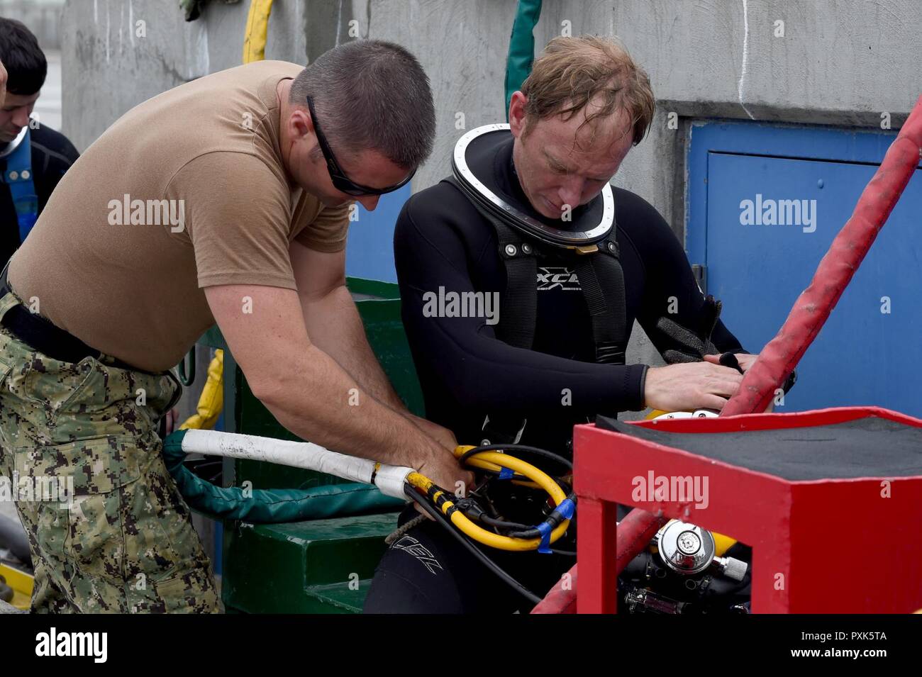SAN DIEGO (June 3, 2017) Navy Diver 1st Class Kyle Kinney, attached to ...