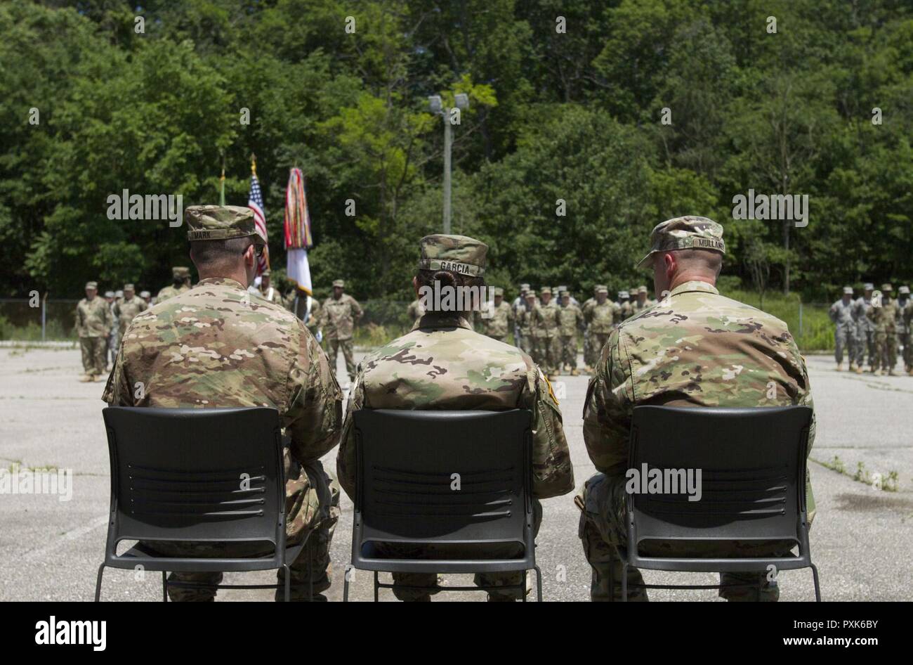 Capt. Robert Mark (left), Brig. Gen Marion Garica (center) and Maj ...