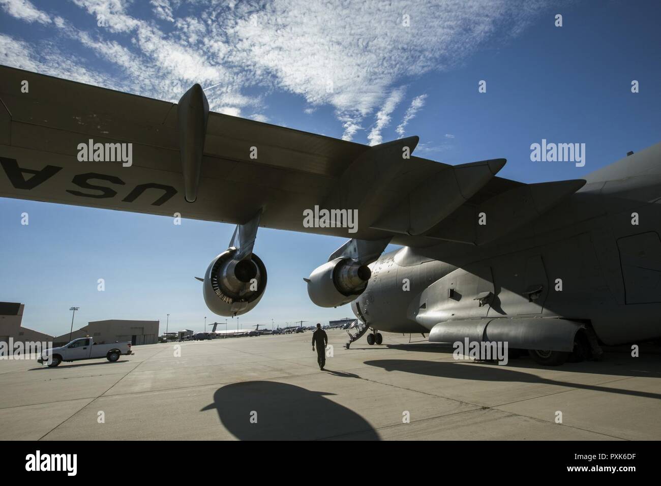 A U.S. Air Force Loadmaster with the 732nd Airlift Squadron, 514th Air ...