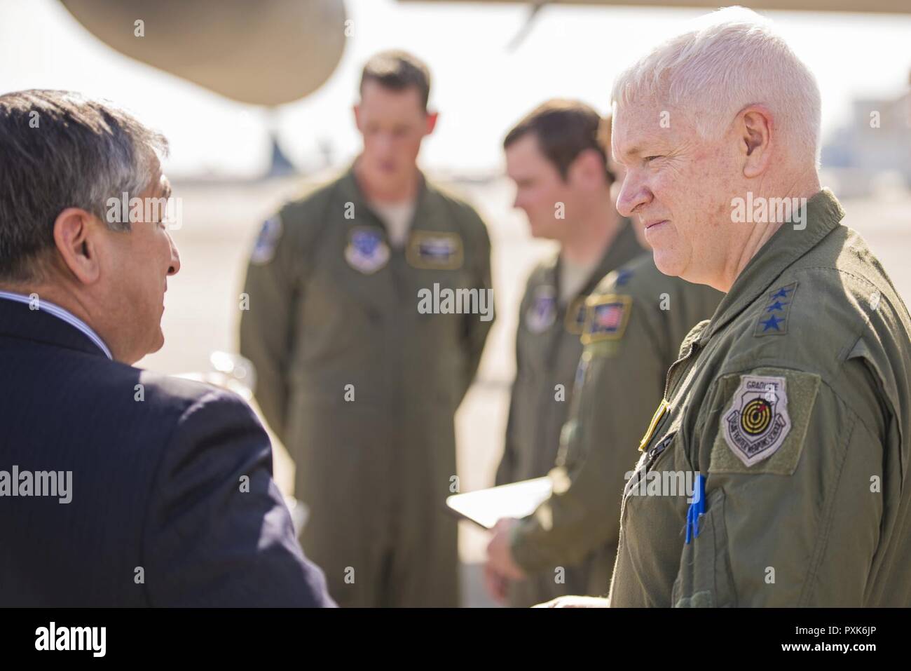Lt. Gen. L. Scott Rice, director of the Air National Guard, and members ...