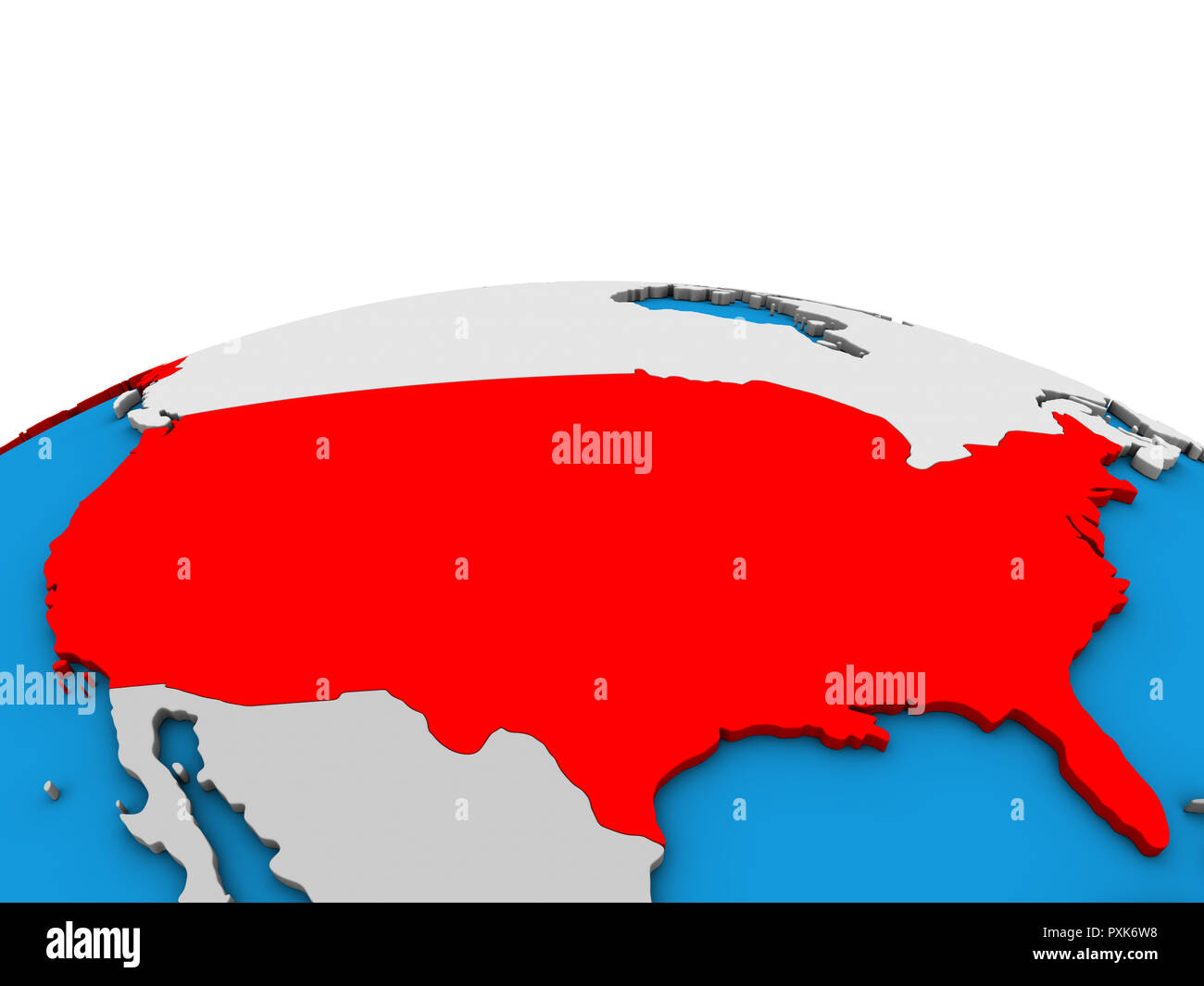 United States on political 3D globe. 3D illustration Stock Photo - Alamy