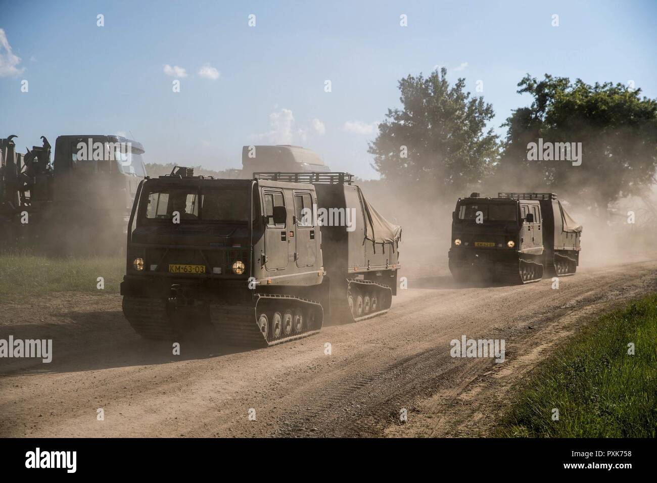 Two BV-206 mortar carriers on their way to the CET-training area. Dutch ...
