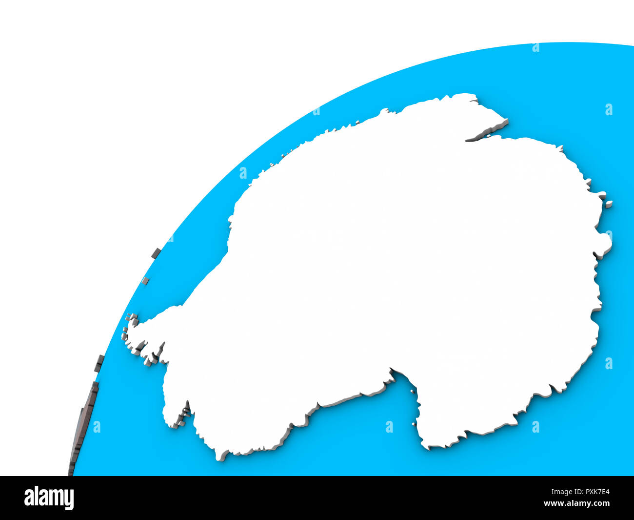 Antarctica with national flag on 3D globe. 3D illustration Stock Photo ...