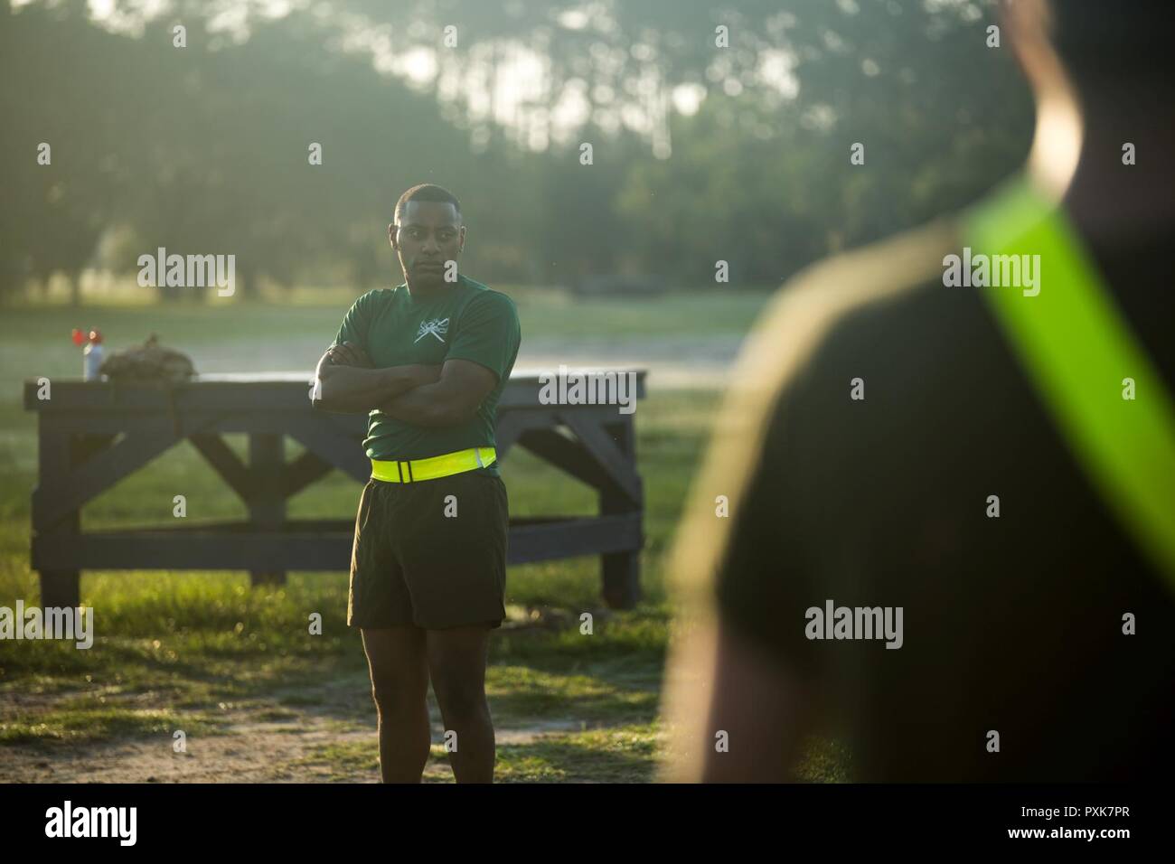 U.S. Marine Corps Sgt. Clay Vaughn, a drill instructor with Recruit ...