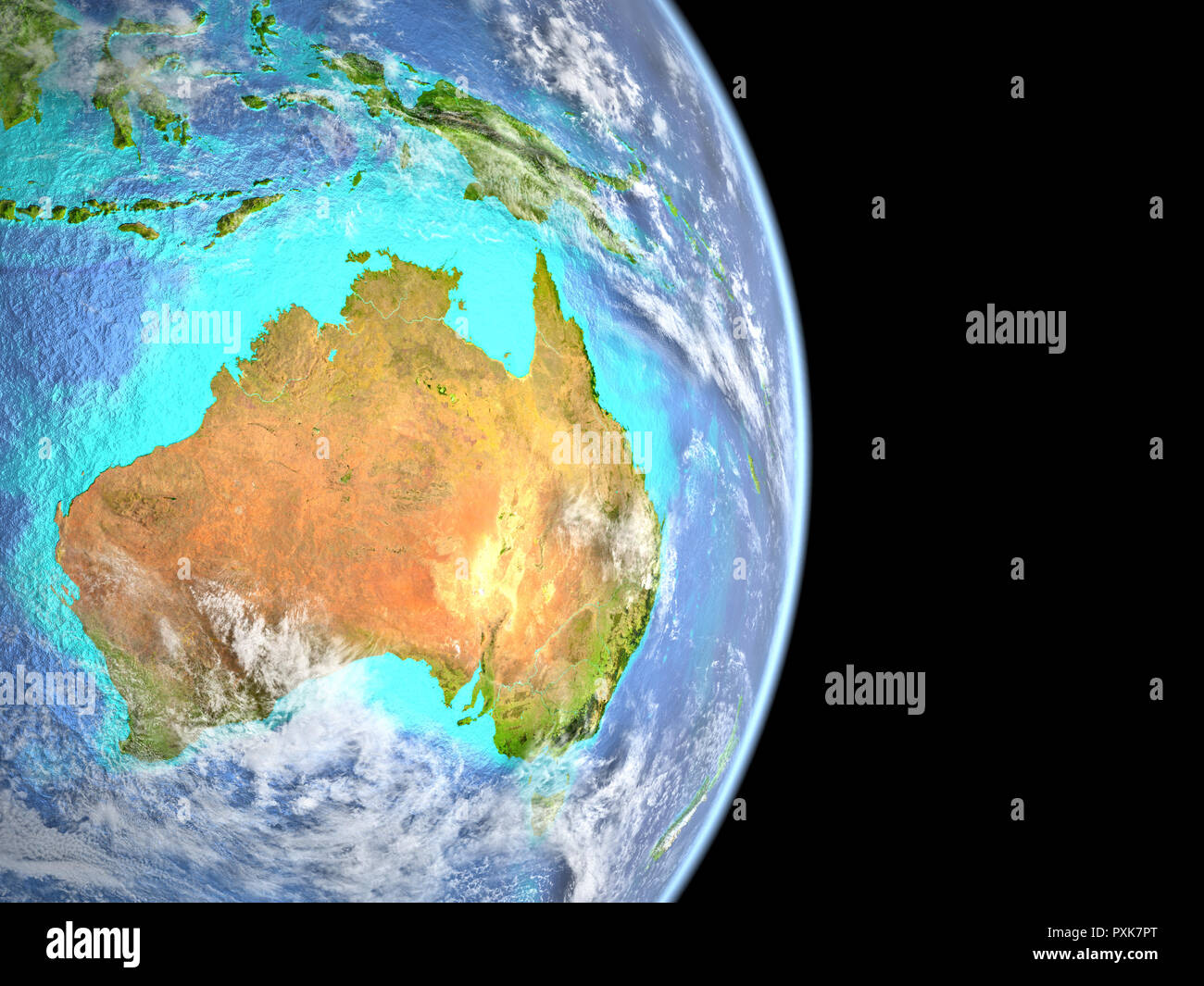 Australia on planet Earth from space. Satellite view. 3D illustration ...