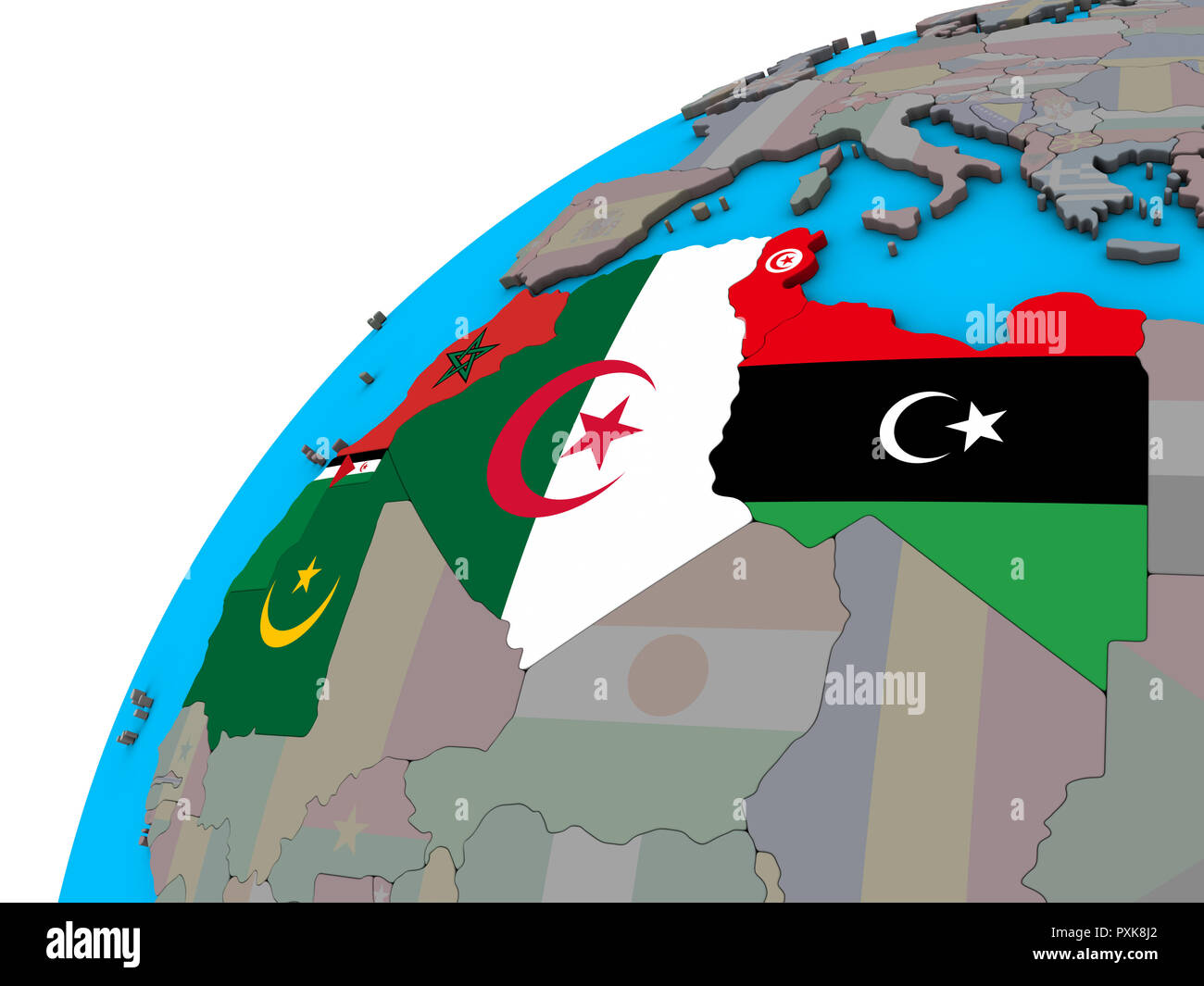 Northern africa map flags hi-res stock photography and images - Alamy