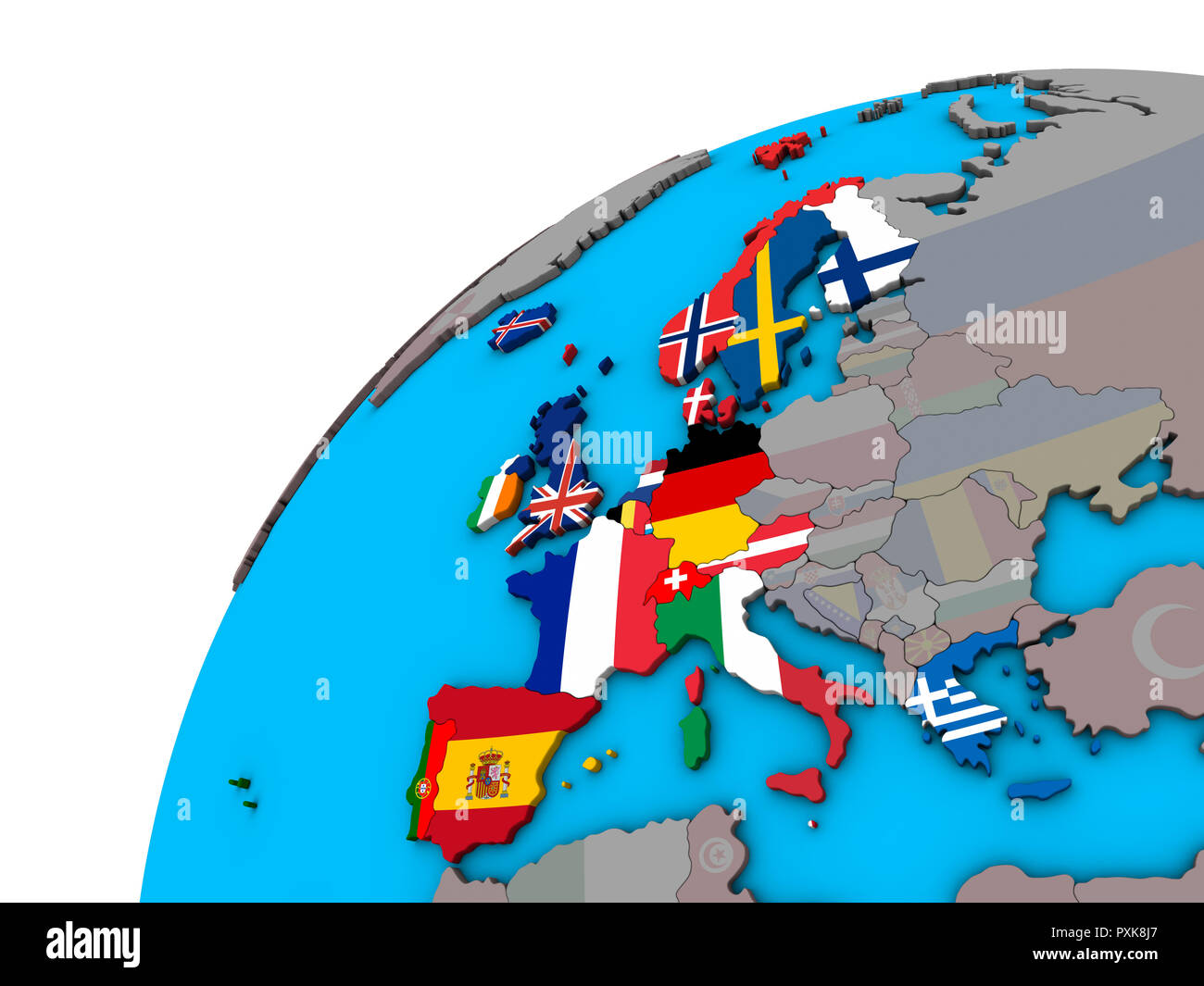 Map western europe flags european hi-res stock photography and images ...