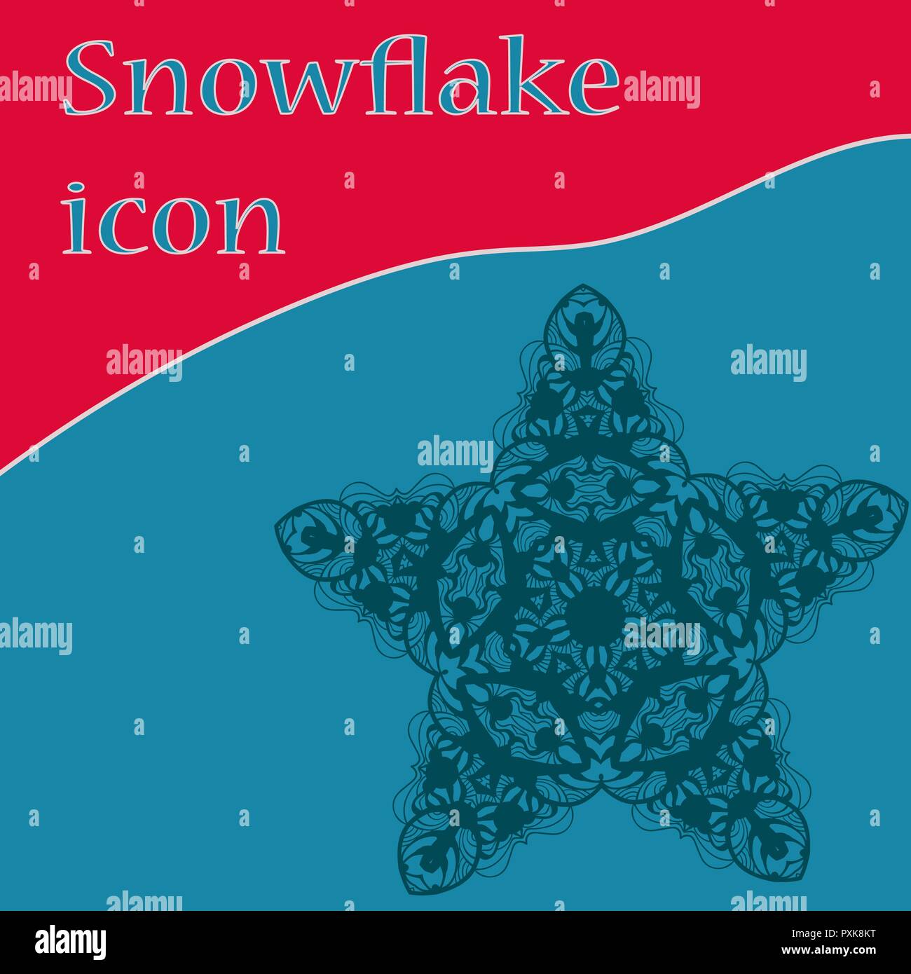 Christmas star, ornate stylization of hand-made five-corner star ...